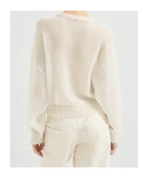 Brunello Cucinelli Long Sleeve Sweater - Ivory