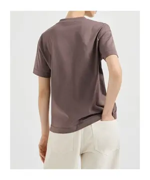 Brunello Cucinelli Shiny Tab Crewneck T-shirt