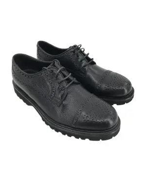 Emporio Armani Wing Tip Brogue Lace-up Shoes - Black