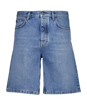 Off-White Half Arrow Denim Shorts - Blue