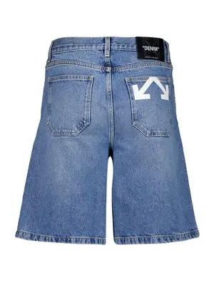 Off-White Half Arrow Denim Shorts - Blue