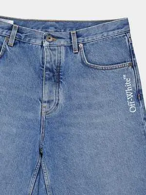 Off-White Half Arrow Denim Shorts - Blue