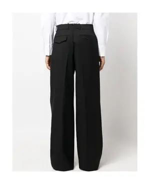 Alexander McQueen Wide-leg Tailored Trousers With Belt Rings