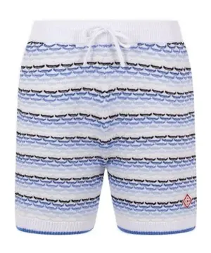 Casablanca Knitted Patterned Knit Shorts - White