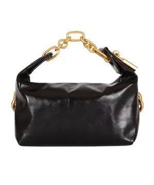 Balmain Mini Sync Bag With Chain Handle And Padlock - Black