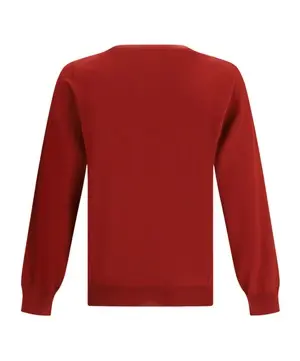 Brunello Cucinelli Crew Neck Long Sleeve Sweater - Red