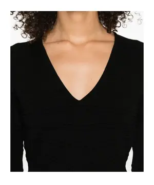 TWINSET Textured Knit V-neck Sweater