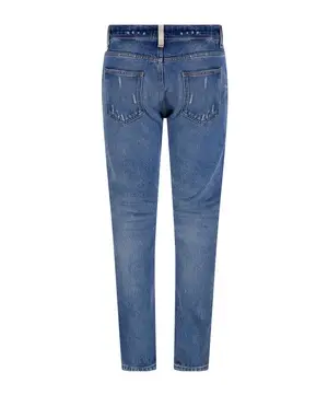 AMISH SUPPLIES David Distressed Straight-leg Jeans - Blue