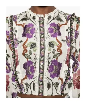 Farm Rio Rococo Printed Long Sleeve Top