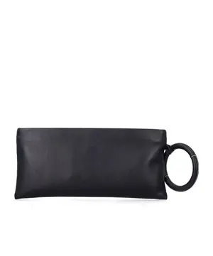 TOM FORD Logo Printed Zipped Clutch Bag - Black