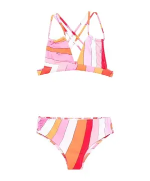 Emilio Pucci Striped Cross-strap Bikini - Pink
