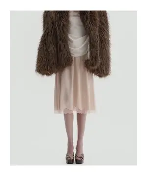 Magda Butrym Silk A-line Skirt With Lace Hem