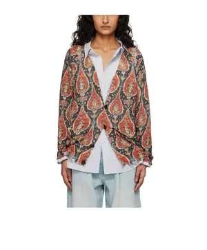R13 Paisley Distressed Cardigan
