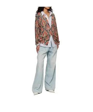 R13 Paisley Distressed Cardigan