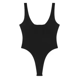 Versace Logo Embroidered Ribbed Bodysuit