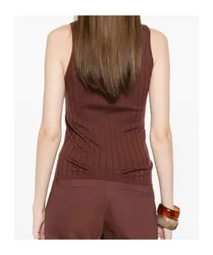 Brunello Cucinelli Sleeveless Ribbed Jersey Tank - Red