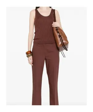 Brunello Cucinelli Sleeveless Ribbed Jersey Tank - Red