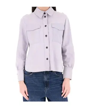 Marella Long-sleeved Shirt Jacket - Purple