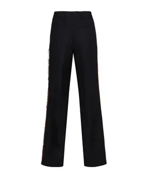 Dries Van Noten Velvet-trimmed Straight-leg Trousers