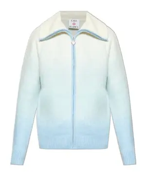 Casablanca Gradient Knit Zip-up Sweater
