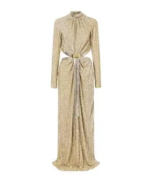 Rabanne Sequin-embellished Cut-out Maxi Dress