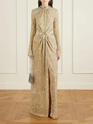 Rabanne Sequin-embellished Cut-out Maxi Dress