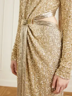 Rabanne Sequin-embellished Cut-out Maxi Dress