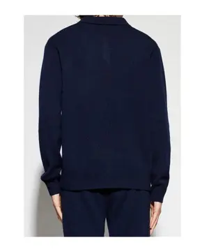 LISA YANG Buttoned Polo Shirt - Navy Blue