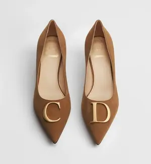 Dior Initials Pointed Toe Kitten Heel Pumps