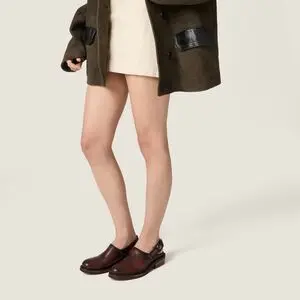 Miu Miu Leather Clogs - Brown