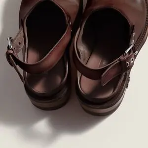 Miu Miu Leather Clogs - Brown