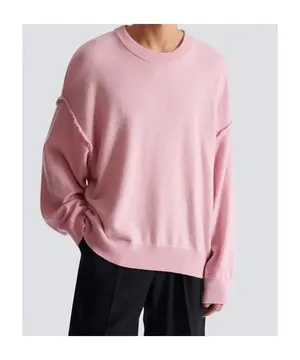 Balmain Eco-cashmere Sweatshirt With Frayed Edges - Pink
