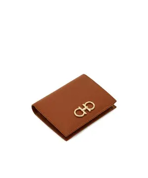 FERRAGAMO Gancini Compact Wallet - Brown