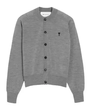 AMI Paris De Coeur Logo Cardigan