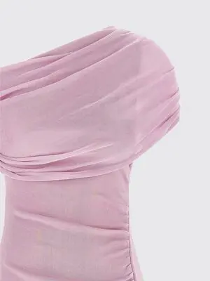 SELF-PORTRAIT Draped Gathered Midi Dress - Pink