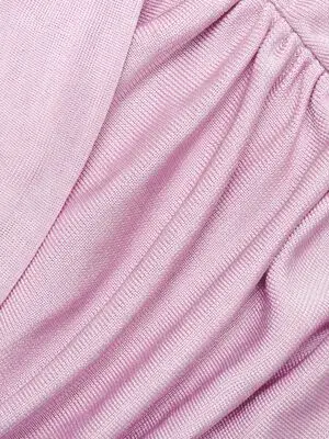 SELF-PORTRAIT Draped Gathered Midi Dress - Pink