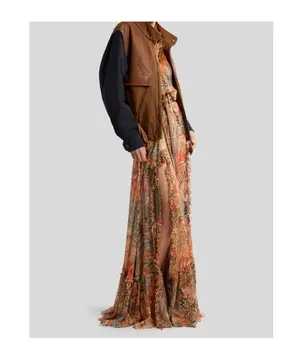 Etro Paisley Ruffled Maxi Skirt - Brown
