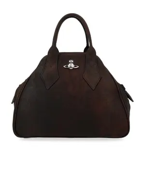 VIVIENNE WESTWOOD Structured Top Handle Shoulder Bag With Orb Detail - Brown