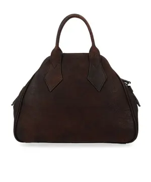 VIVIENNE WESTWOOD Structured Top Handle Shoulder Bag With Orb Detail - Brown