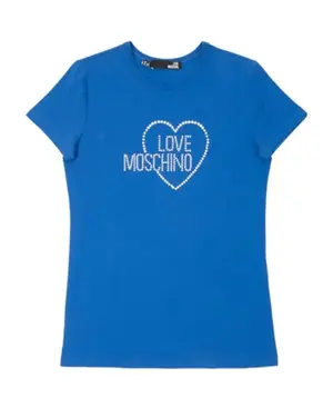 Moschino T-shirt With Round Neck And Short Sleeves - Blue