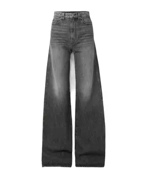 Khaite Dane High-waisted Wide-leg Jeans - Grey