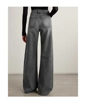 Khaite Dane High-waisted Wide-leg Jeans - Grey