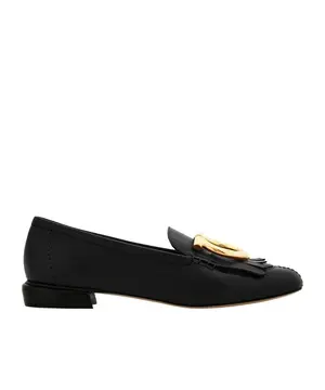 FERRAGAMO Maxi Gancini Loafers - Black