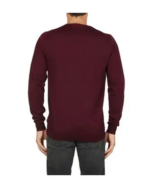 PAOLO PECORA Crew Neck Fine Knit Wool Sweater - Brown