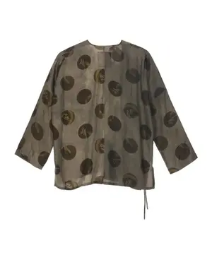 UMA WANG Polka-dot Print Tie-detailed Top