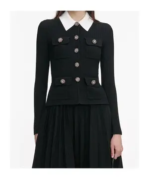 SELF-PORTRAIT Embellished Collared Mini Dress