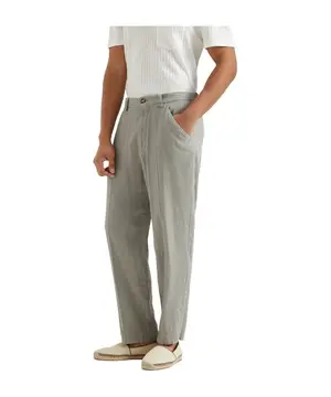 Brunello Cucinelli Creased Straight Trousers - Khaki