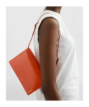 JIL SANDER File Small Shoulder Bag - Paprika