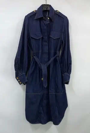 Zimmermann Asymmetrical Hem Denim Cargo Midi Dress
