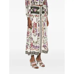 Farm Rio Floral Print Midi Skirt